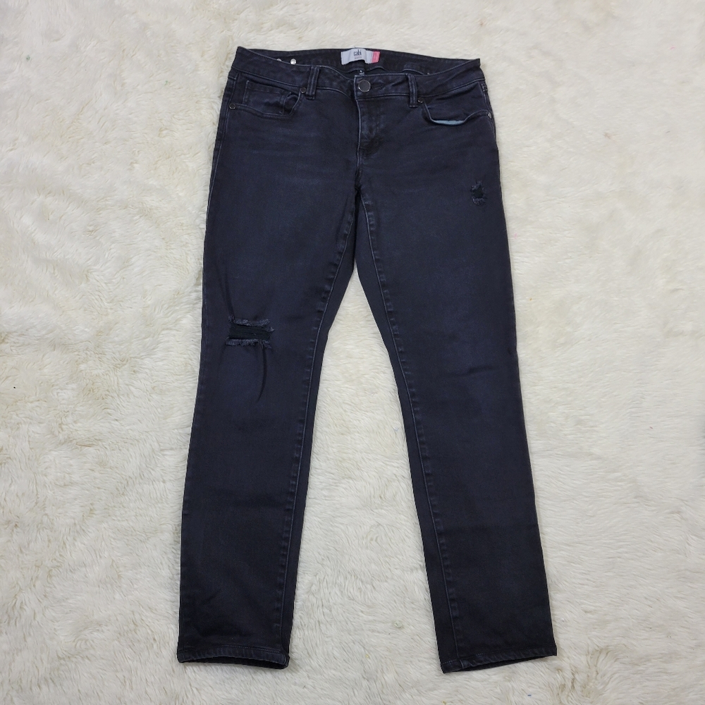 Cabi #3387 The Slim Boyfriend Black Distressed Jeans … - Gem
